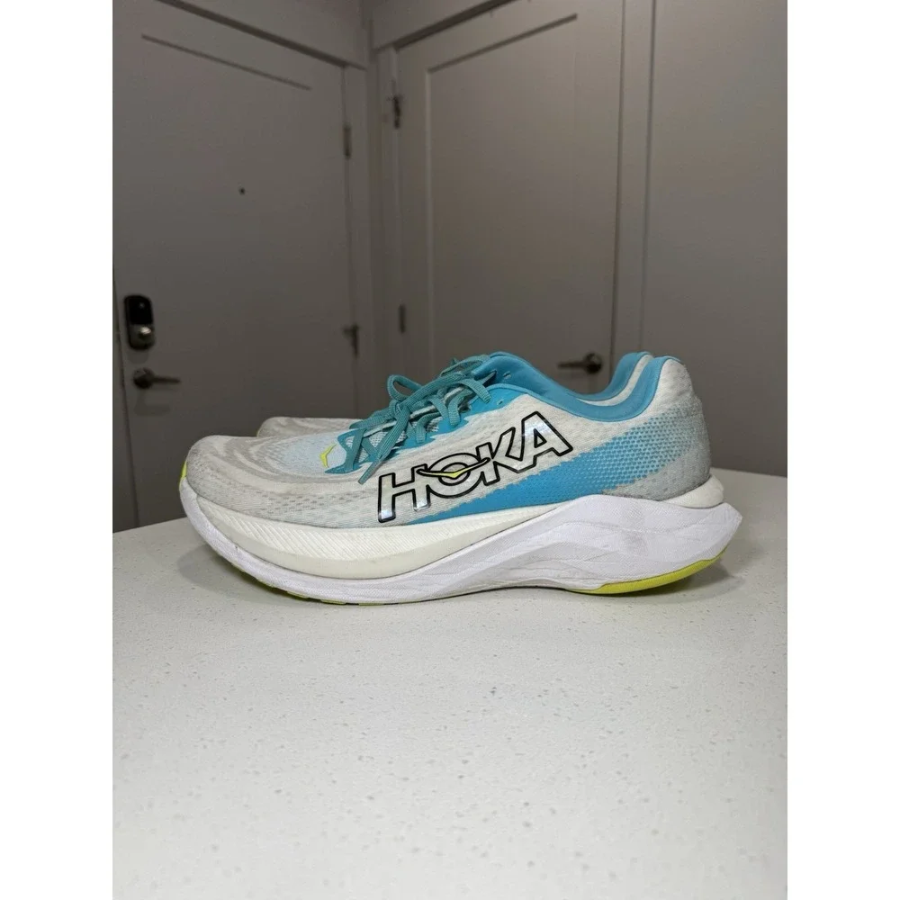 Hoka One One | Shoes | Hoka Mach X White Blue Glass Mens Size 3d ...